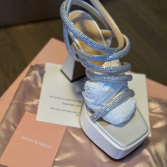 MACH & MACH | Shoes | 395 Mach Mach White Sydney Embellished Satin ...